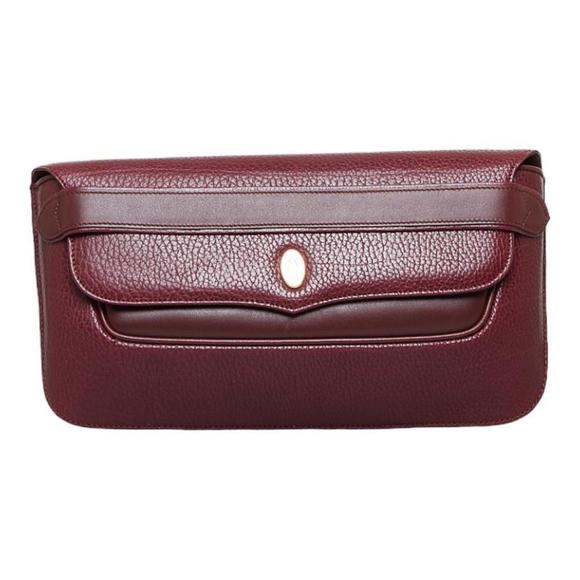 Cartier | Bags | Cartier Mast Line Clutch Bag Second Bordeaux Red ...